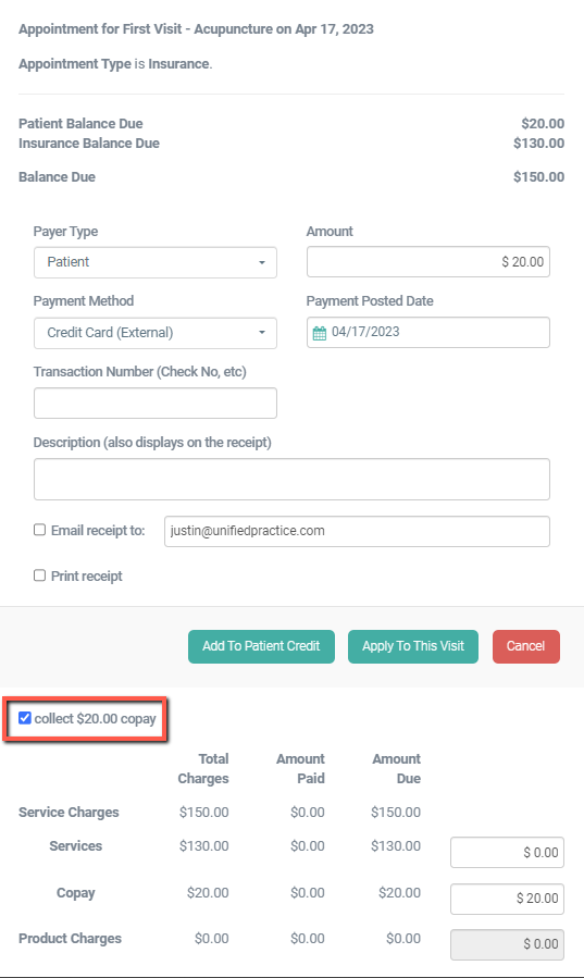 How to Add or Change a Copay