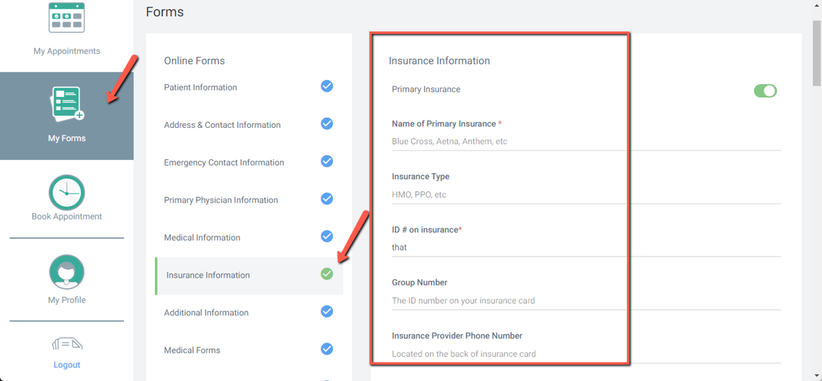 Does Unified Practice Collect Insurance Card Information?