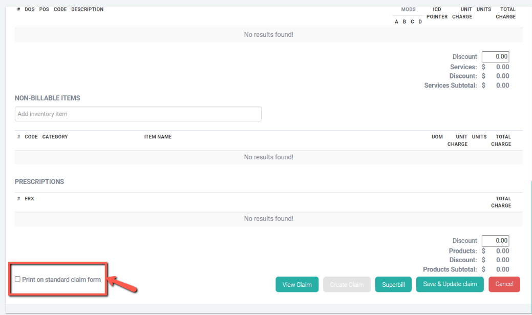 Printing a HCFA Form
