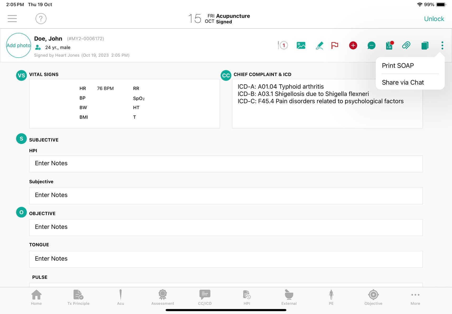 How to Print a Patient Chart