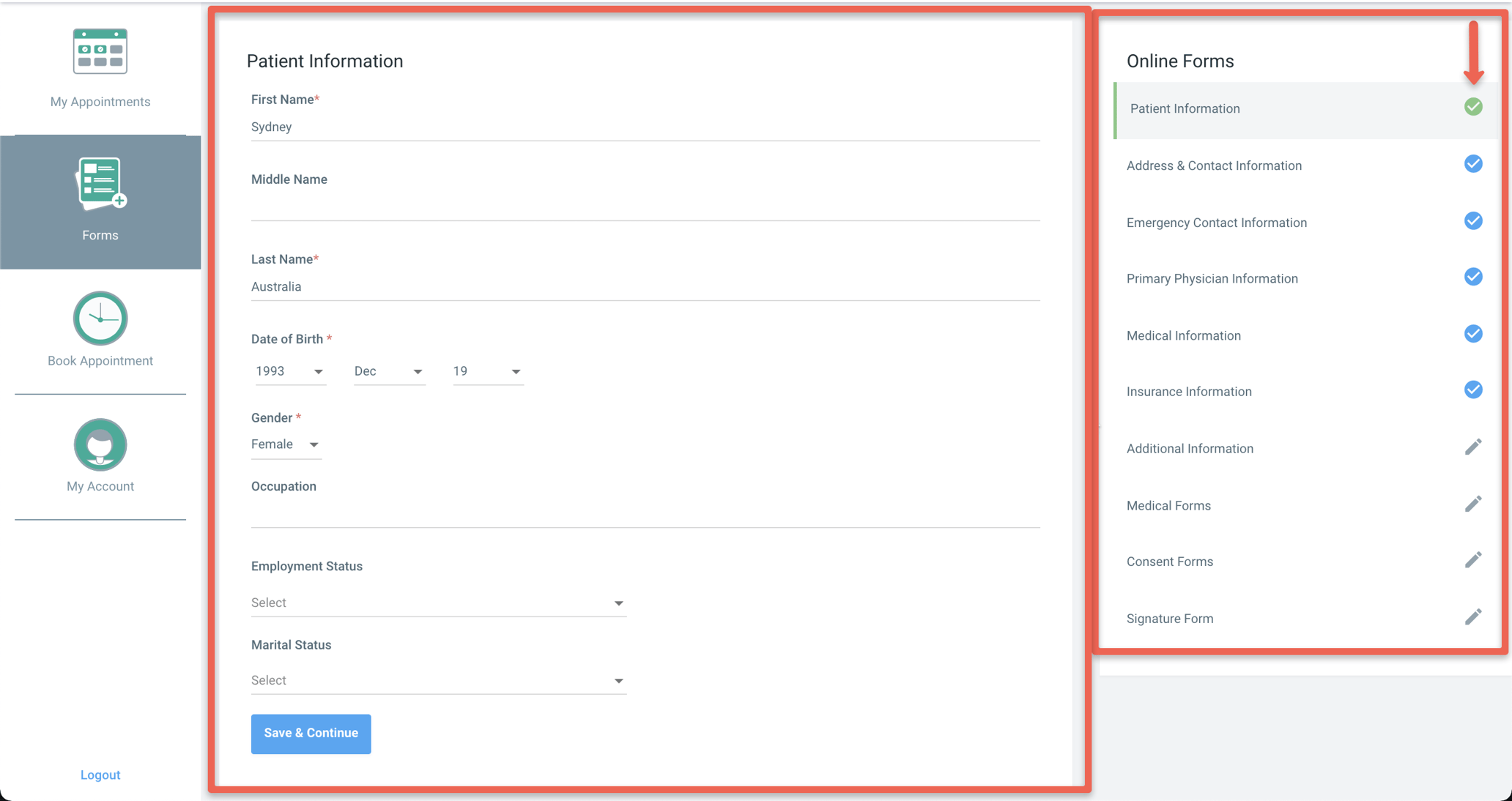 How Do Patients Fill Out Forms in the Patient Portal?